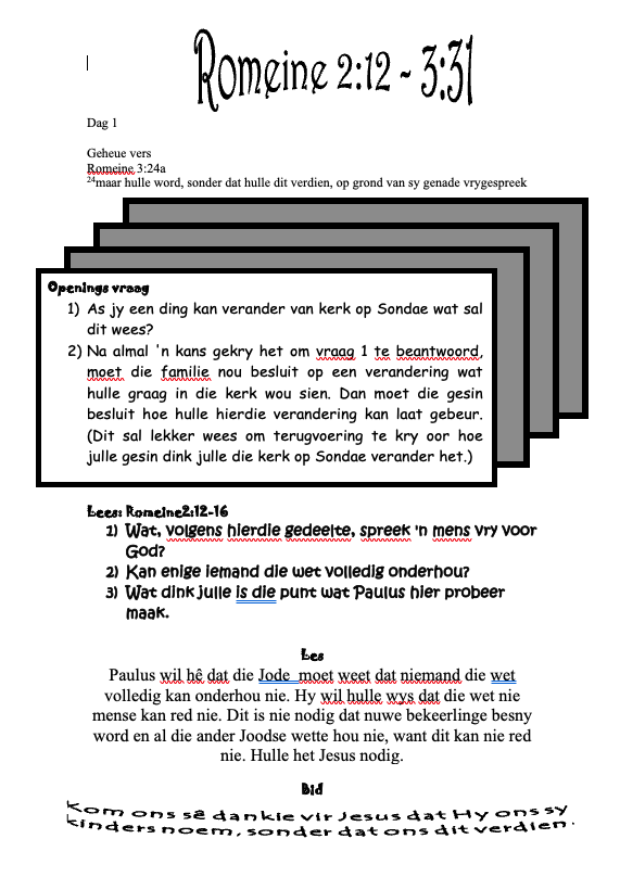 Romeine week 2 – Terugkeer